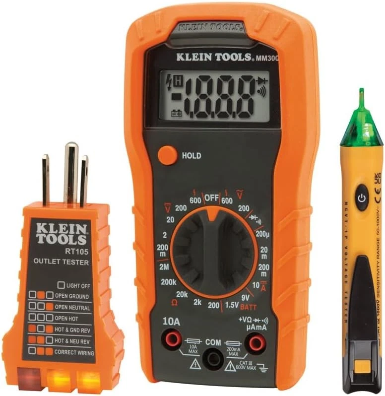 Klein Tools Multímetro Digital MM300 con Probador de Tomacorriente y ...