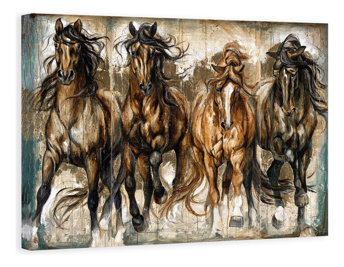 Cuadros De Caballos Elegantes En Canvas Grueso Galería Color Galopando ...