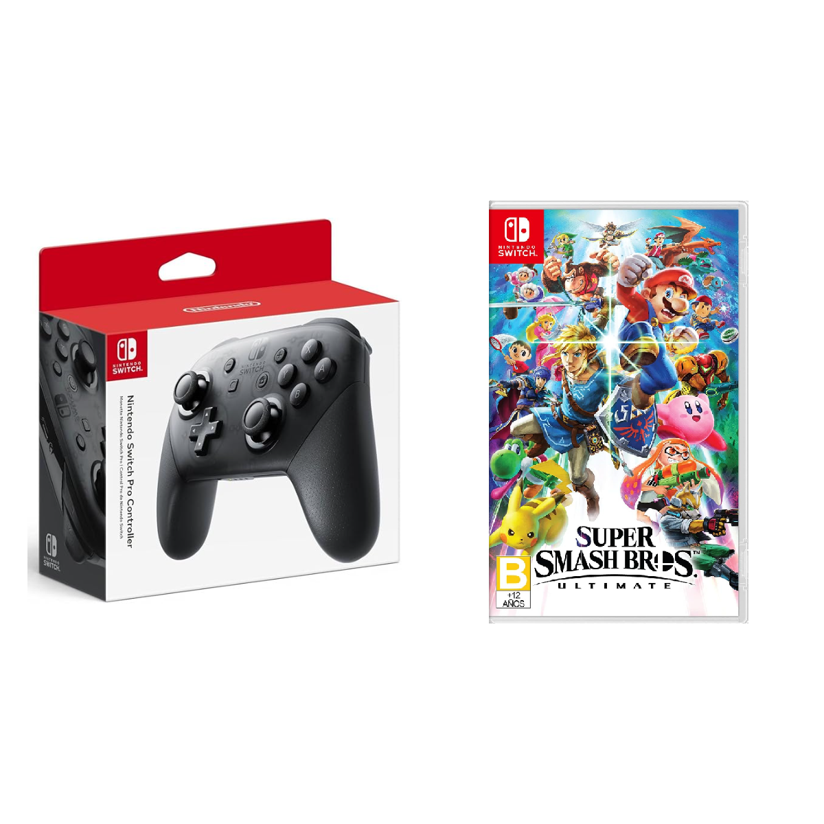 Nintendo Switch Control Profesional - Negro (Original) + Super Smash ...