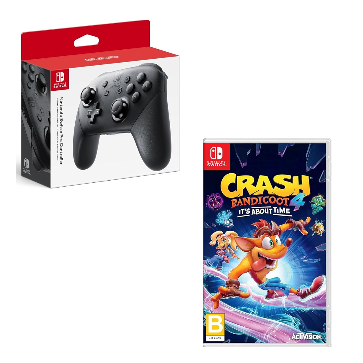 Nintendo Switch Control Profesional - Negro (Original) + Crash ...