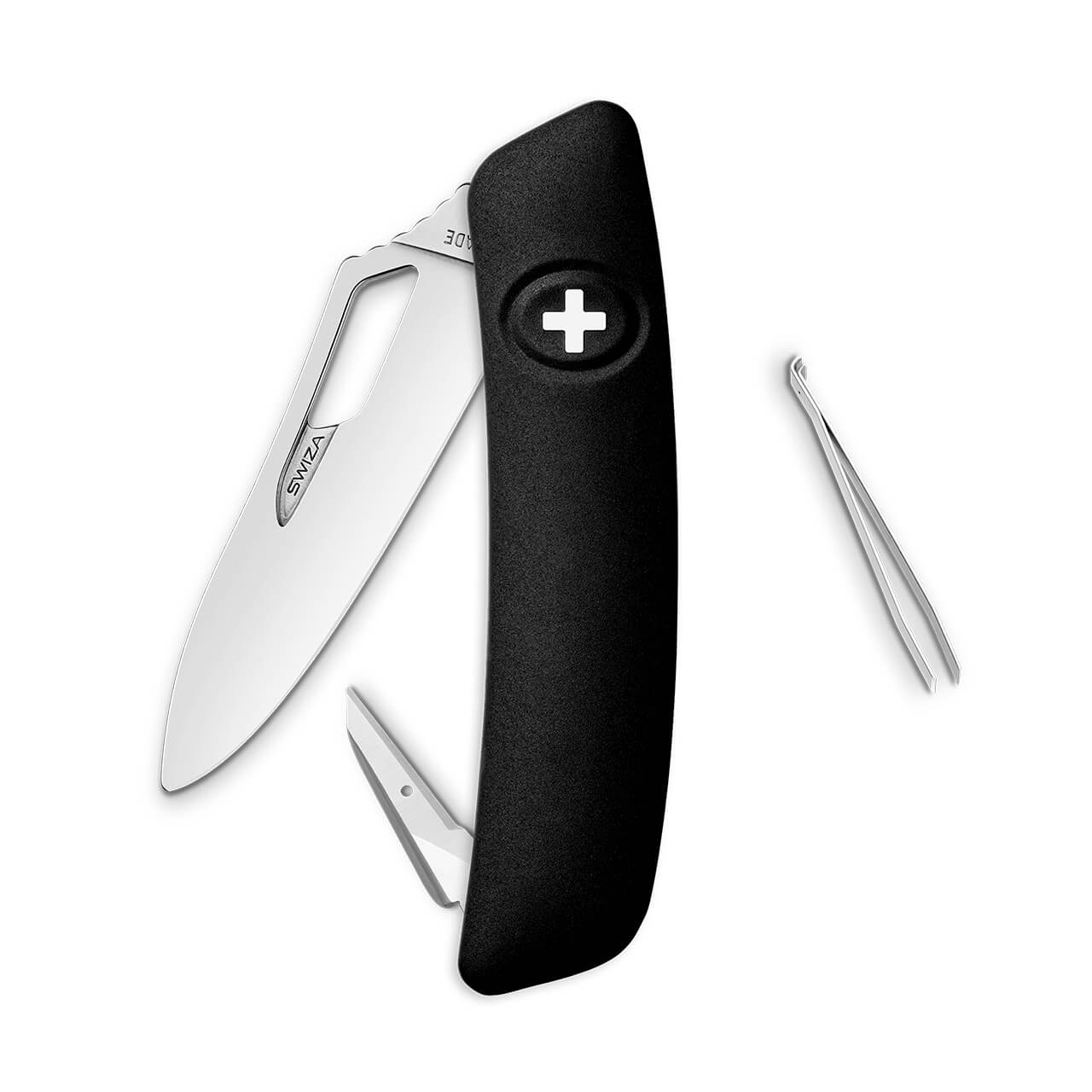 Navaja SWIZA KSH.0900.1010 POLISHED Single Hand SH00, 5 funciones, negro
