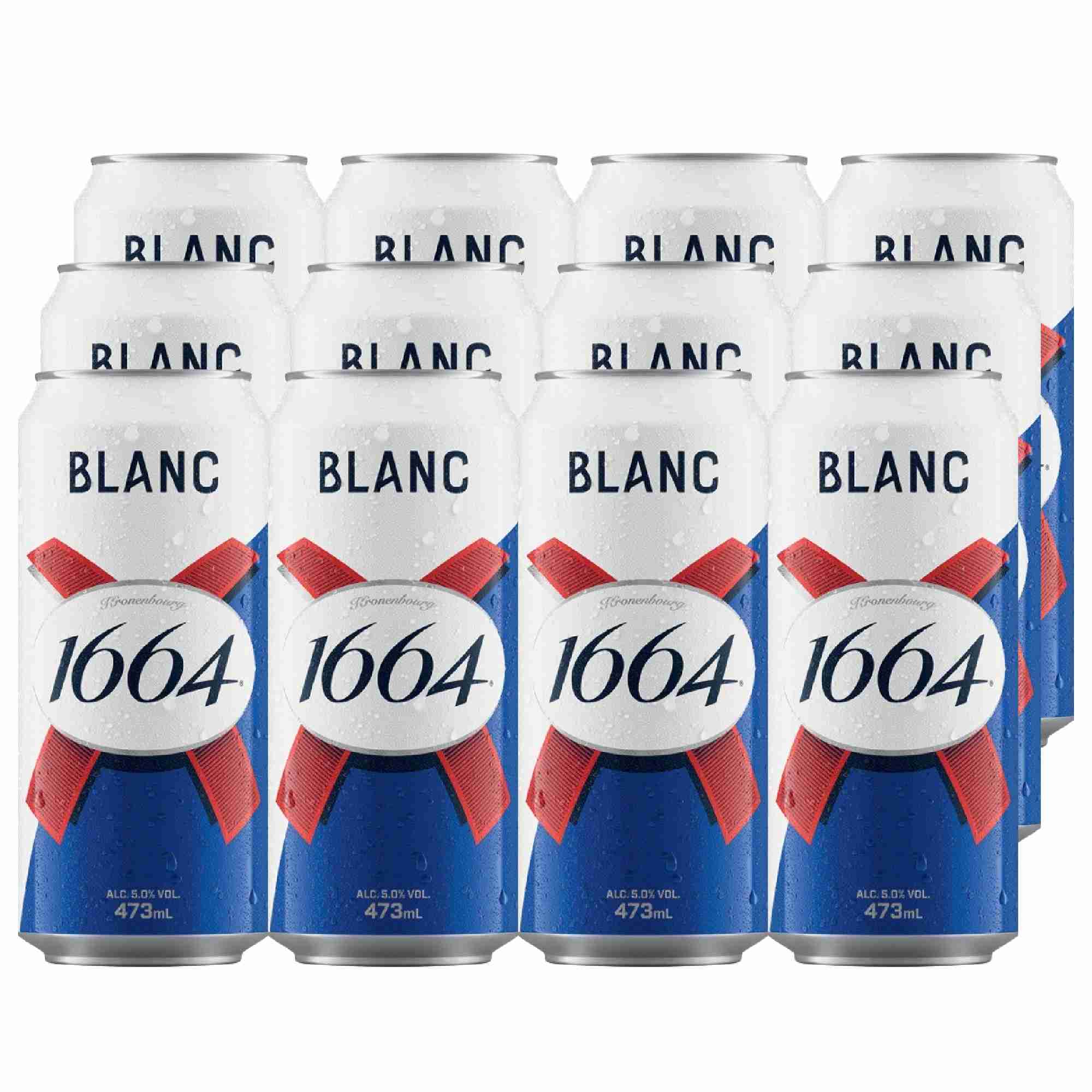 Cerveza Importada Premium Kronenbourg 1664 Blanc 24 Latas de 500 ml