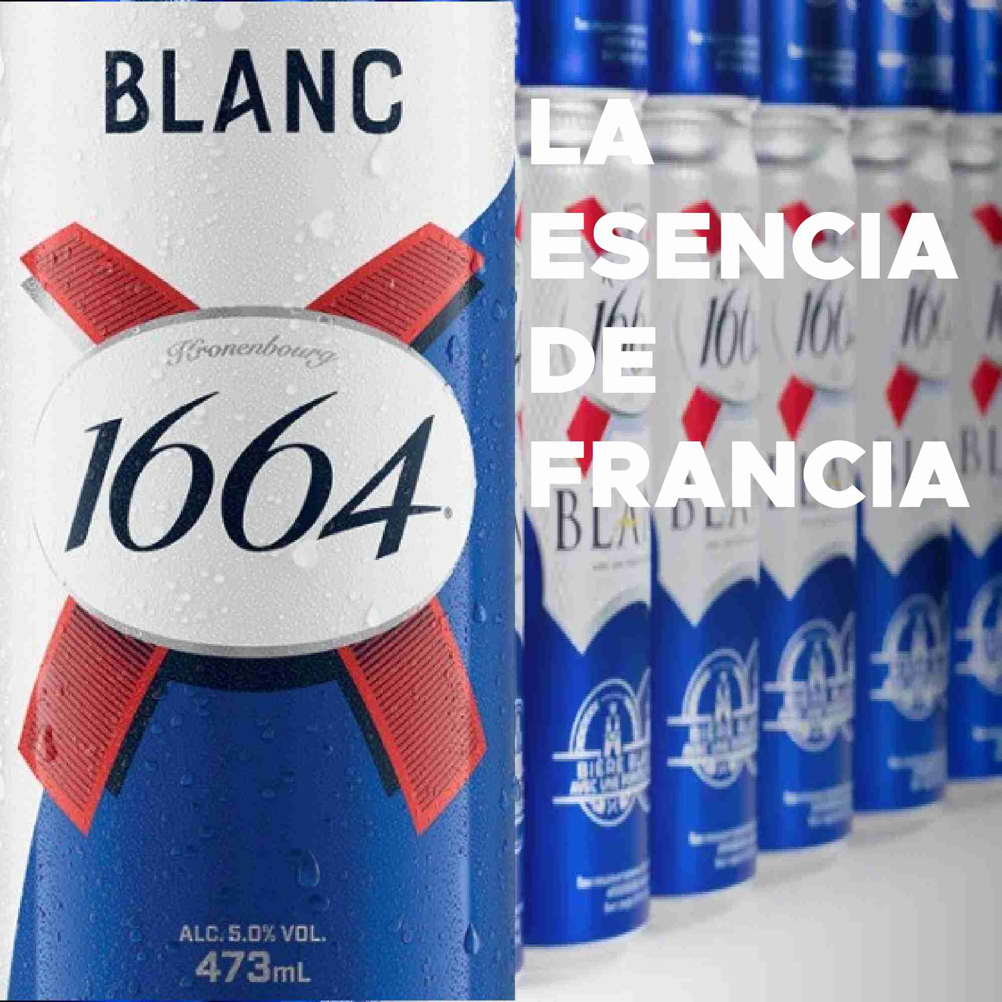 Cerveza Importada Premium Kronenbourg 1664 Blanc 24 Latas de 500 ml