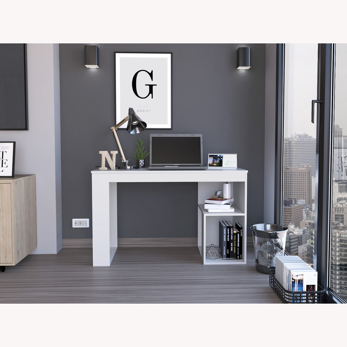 Escritorio Armable con entrepaño y espacio para CPU modelo Astana marca ...