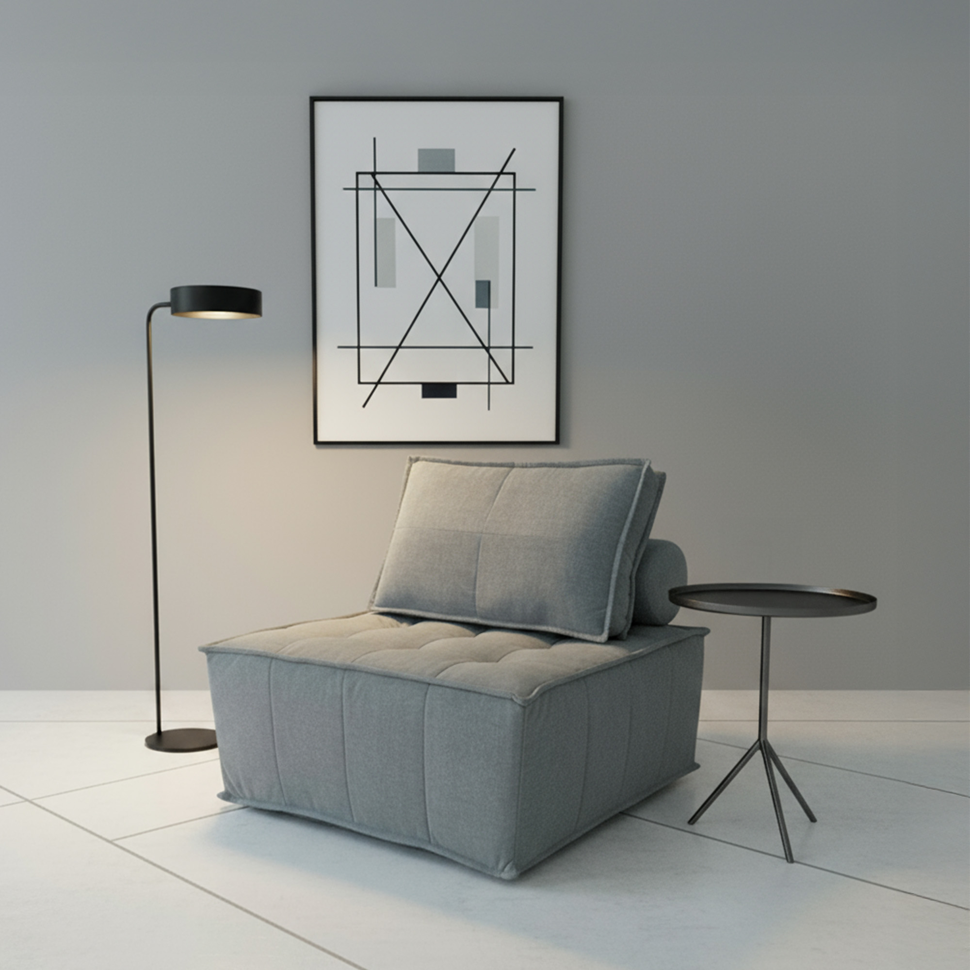 Ilios Innova | Sillón Individual Turin Gris, Tapizado de Lino y Espuma ...