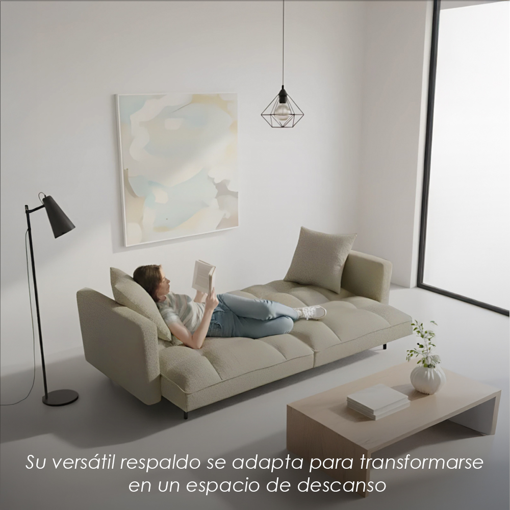 Ilios Innova | Sofá Cama Zen Gris Moderno con Respaldo Reclinable ...