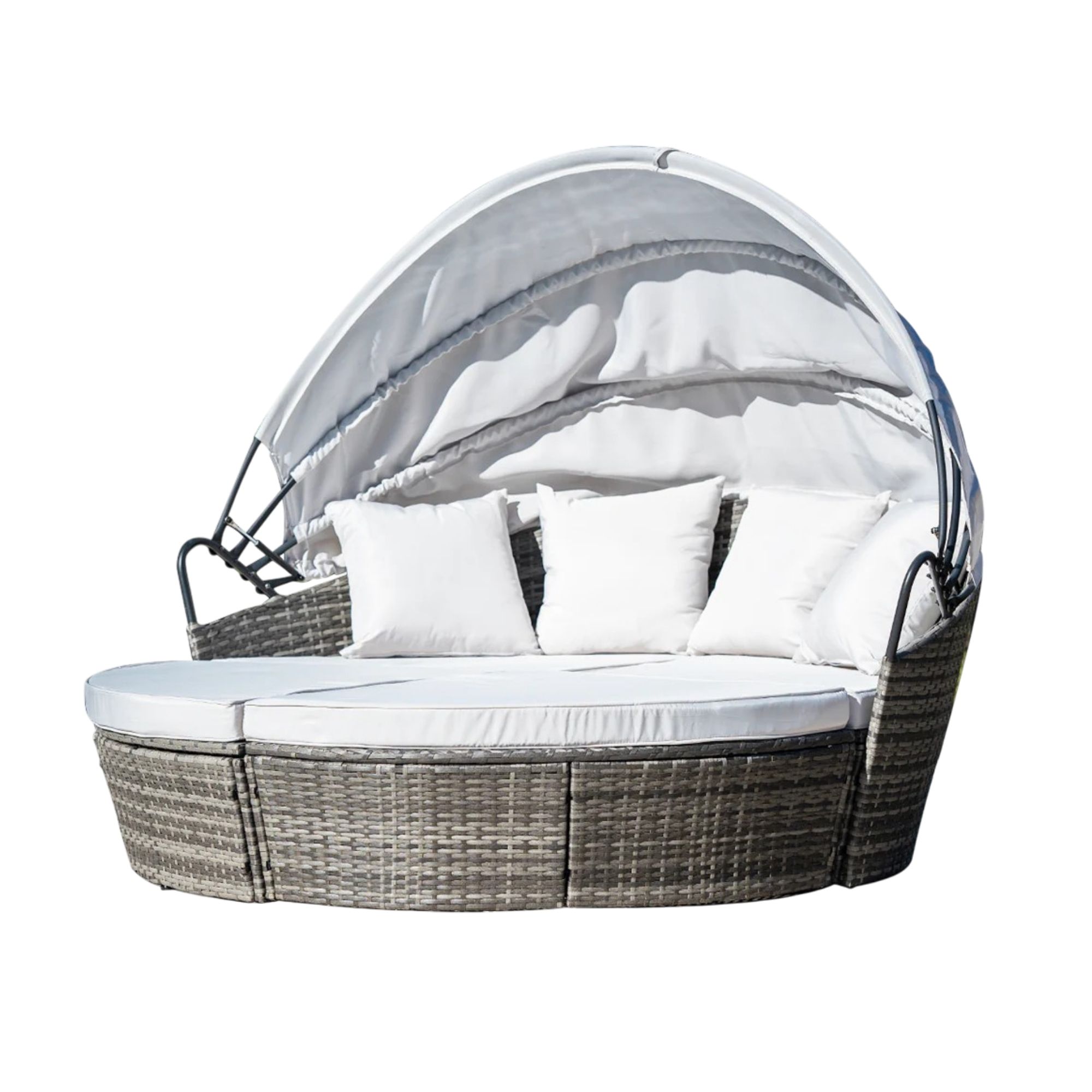 Ilios Innova Camastro Sala Jardín Lounge Mimbre con toldo retráctil ...