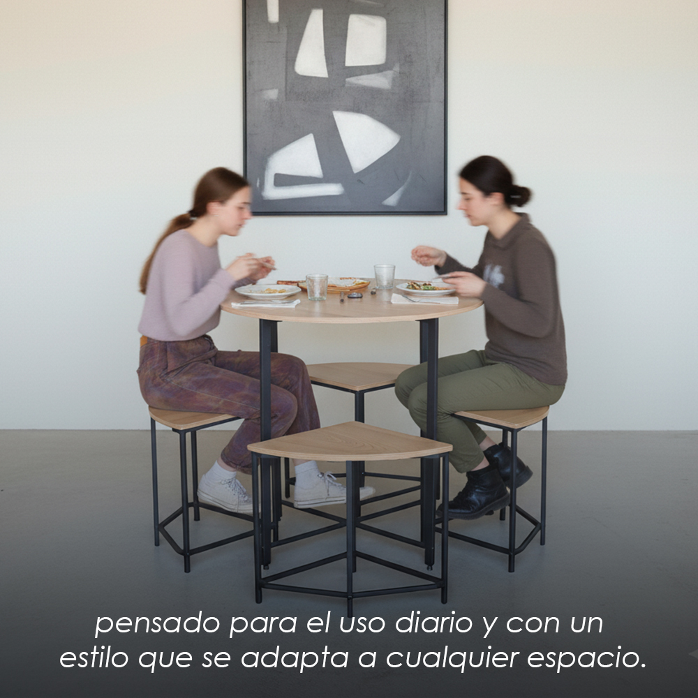 Ilios Innova | Juego de Comedor Industrial con Sillas Acoplables y Mesa ...