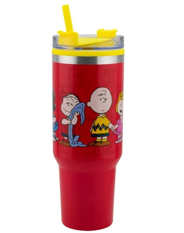 Snoopy Termo Alto Doble Pared Con Asa Y Popote Rojo Snoopy & Friends ...