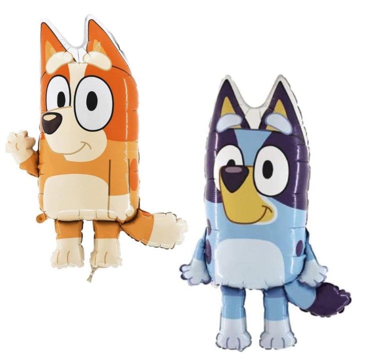 2 Globos Caricatura Bluey Bingo Grandes Coloridos Fiesta y Decoración