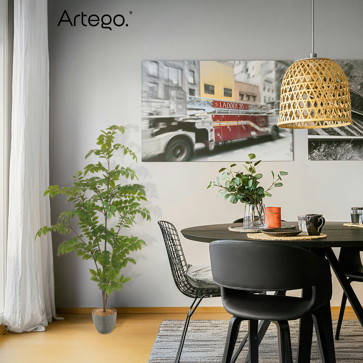 Planta artificial moderna con maceta decorativa Real Style Árbol peral ...