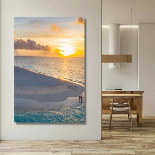Cuadro Decorativo Playa 143cm X 89cm Marco Madera