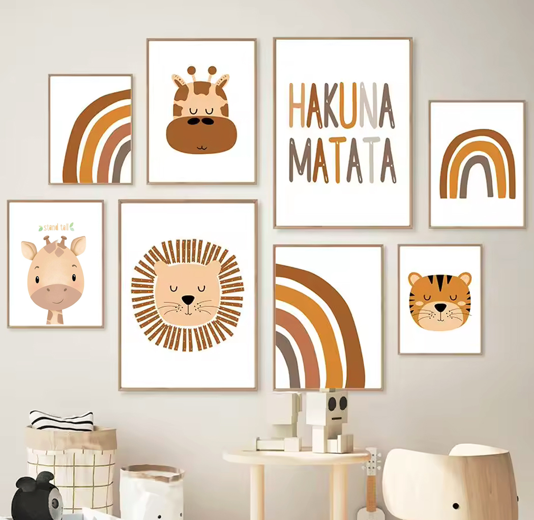 Set De 8 Cuadros Decorativos Para Habitación Infantil Bebe niño