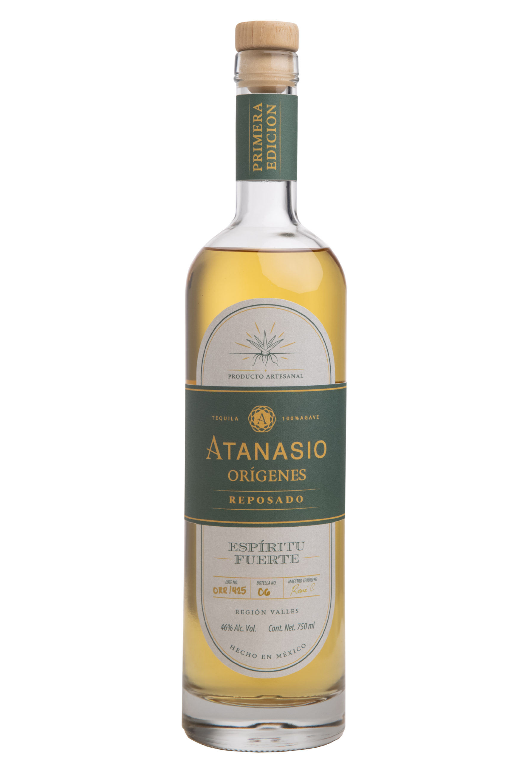 Tequila Atanasio Orígenes Espíritu Fuerte Reposado 750 Ml