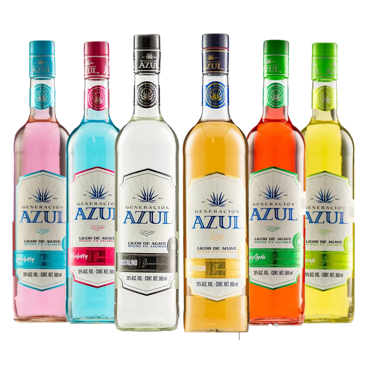 Six Pack Licor de Agave Generación Azul Surtido 960 Ml