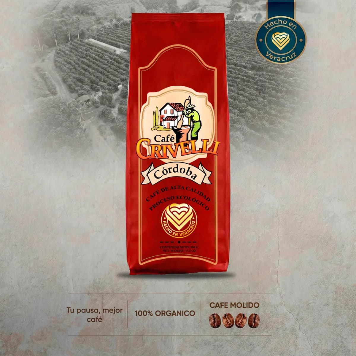 Café Molido 500gr Crivelli Cordoba Ecológico De Exportación