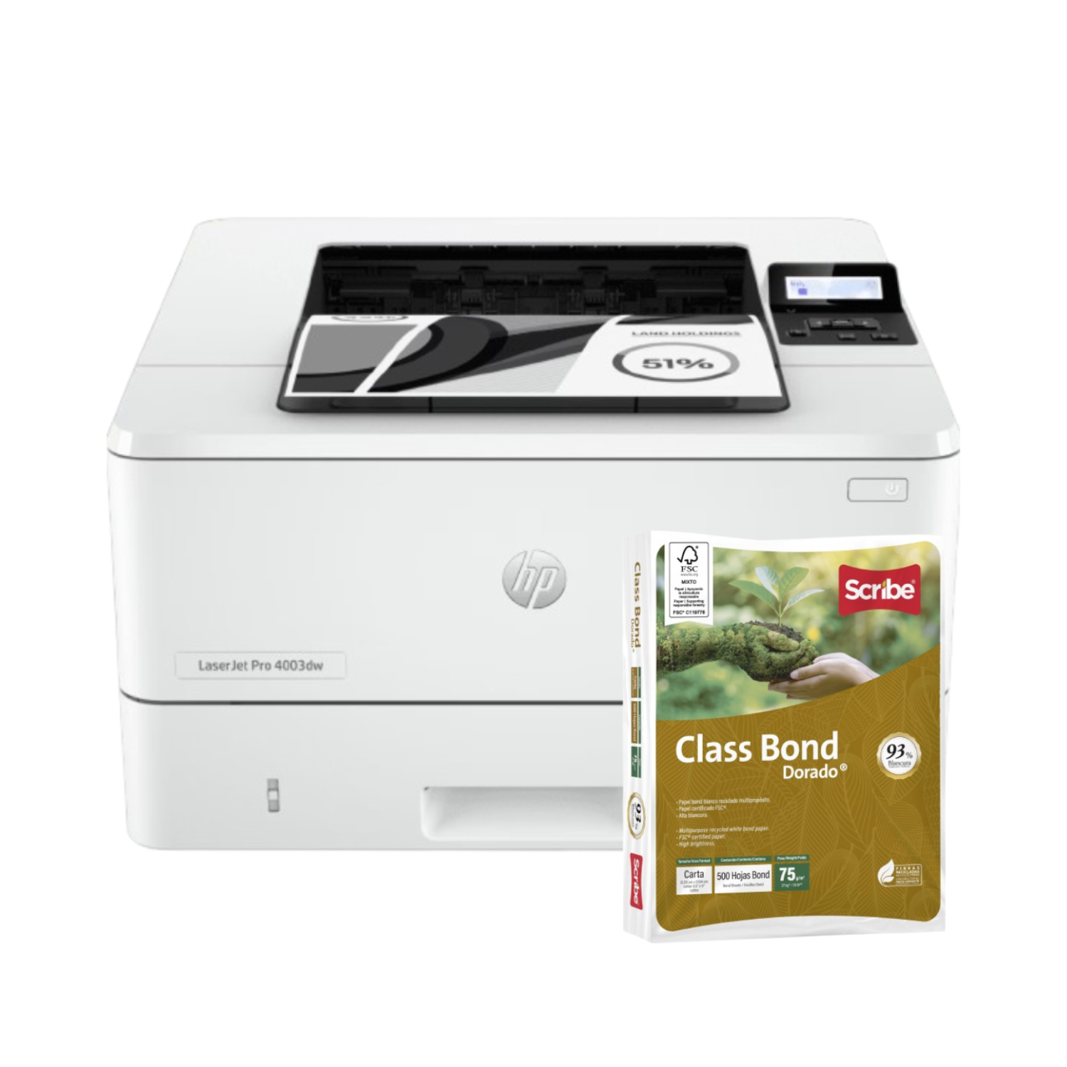 Impresora Láser HP (VAL) LaserJet Pro 4003dw Monocromática + paquete de ...