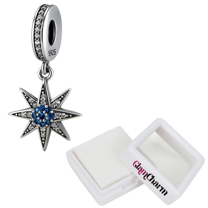 Charm estrella plata S925 MXXST-001 1Pza Plata S925 Chapa Colgante Fijo ...