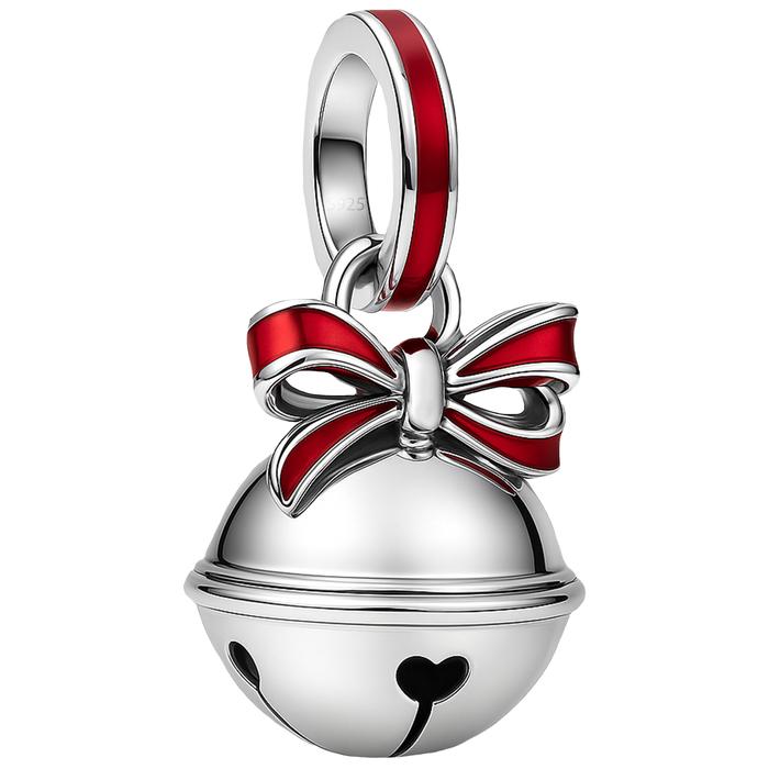 Charm Xmas Bell Plata 925 MXXBW-001 1Pza Plata S925 Chapa Colgante ...
