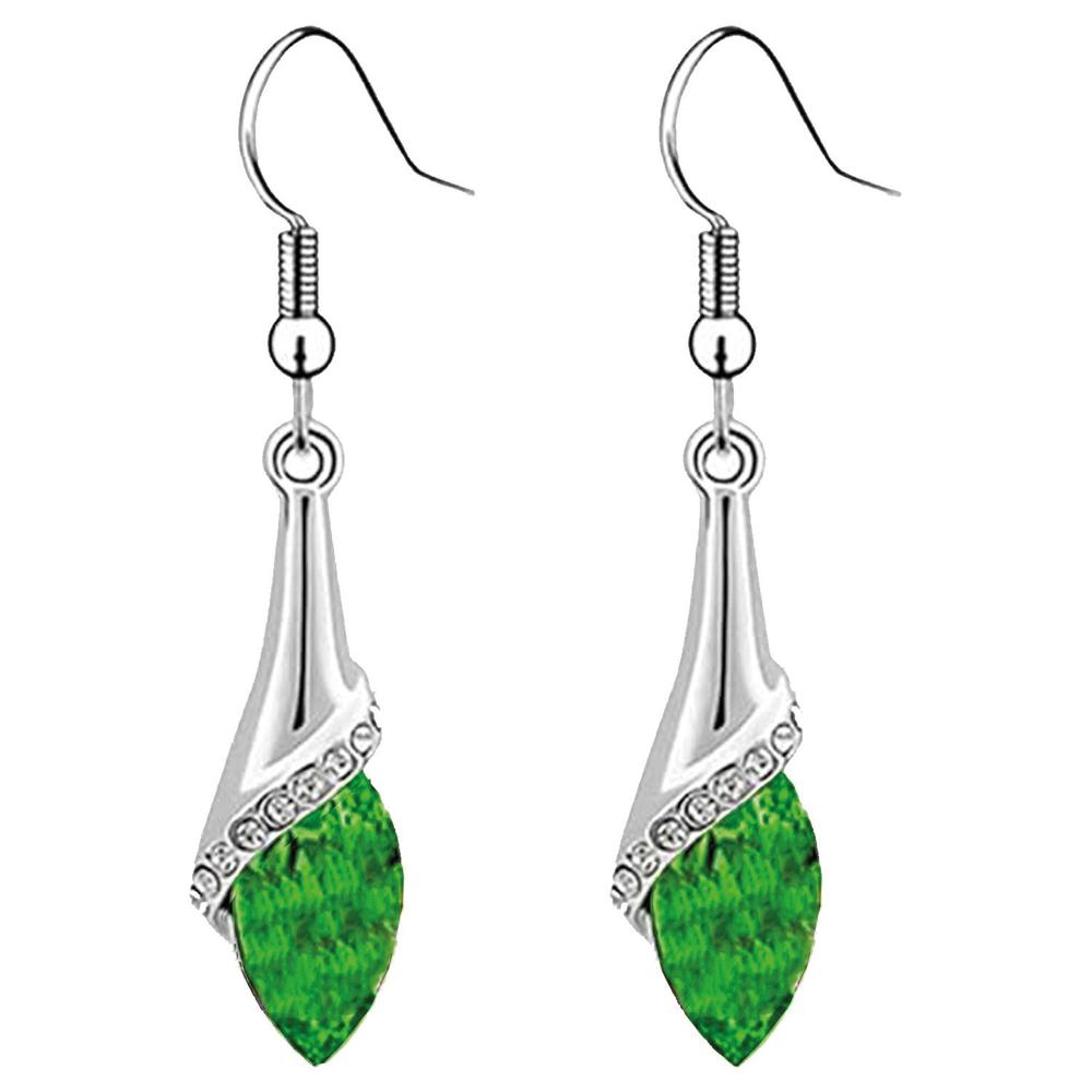 Aretes modernos MXZRP-001 1Par S925 Plata Circón Verde Aretes Gota de ...