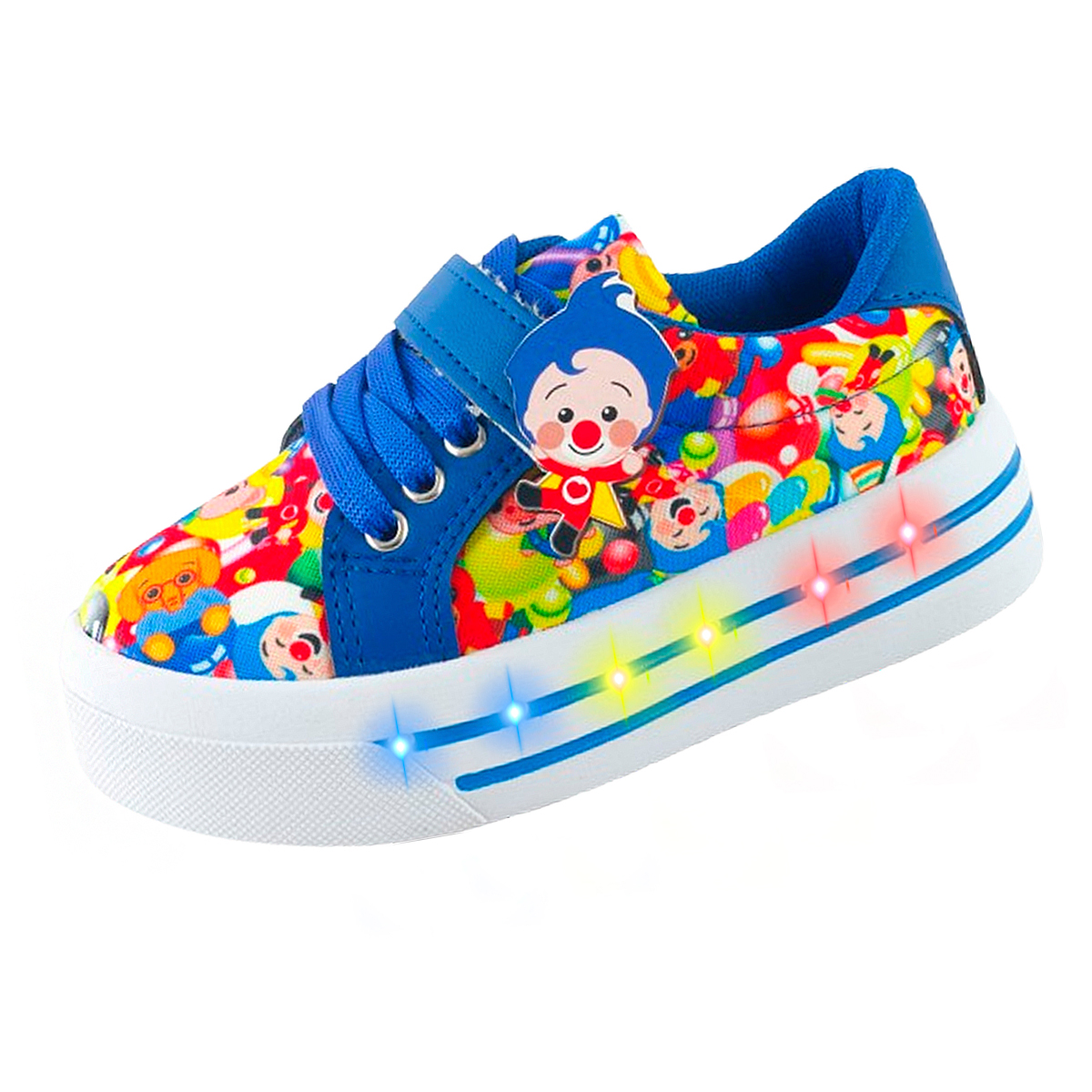 Tenis Infantiles Payasito Niños Plim Plim Luces Led 1026-N-App