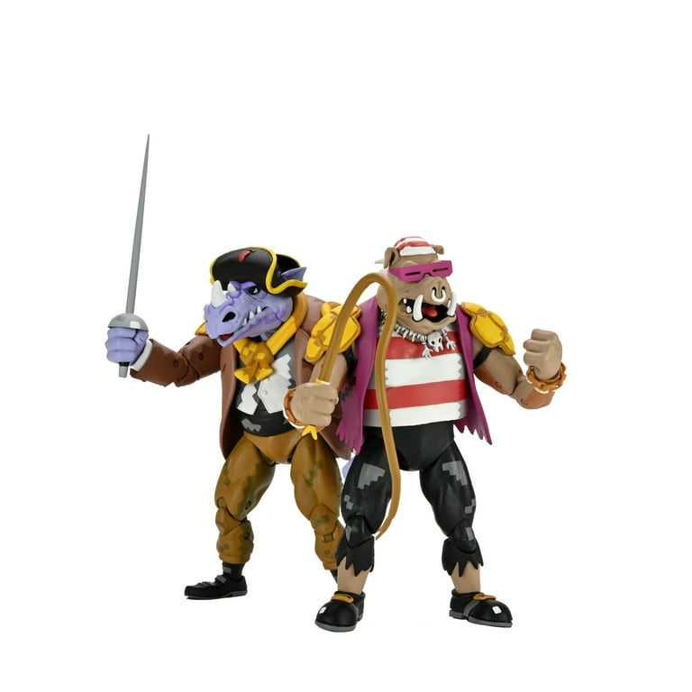 NECA TMNT Turtles in Time Pirate Bebop & Rocksteady 2pk
