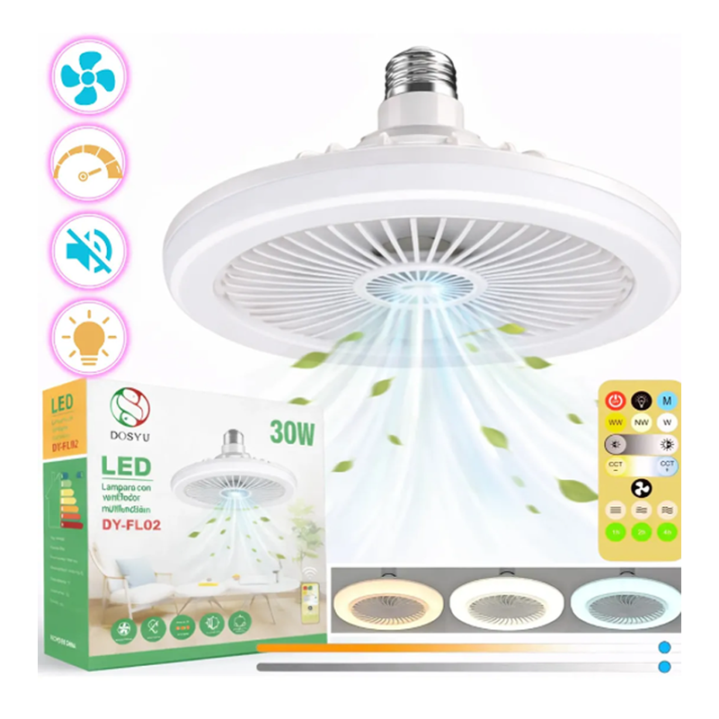 Ventilador de techo Moderno silencioso con luz led y control remoto de ...