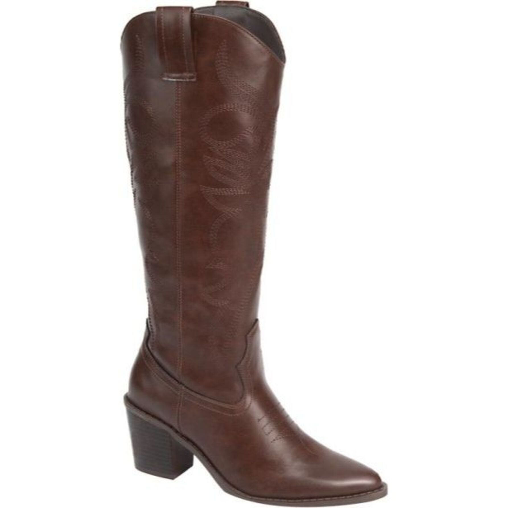 Bota de mujer, estilo texano, bordada, puntal, con acabado napa, color ...