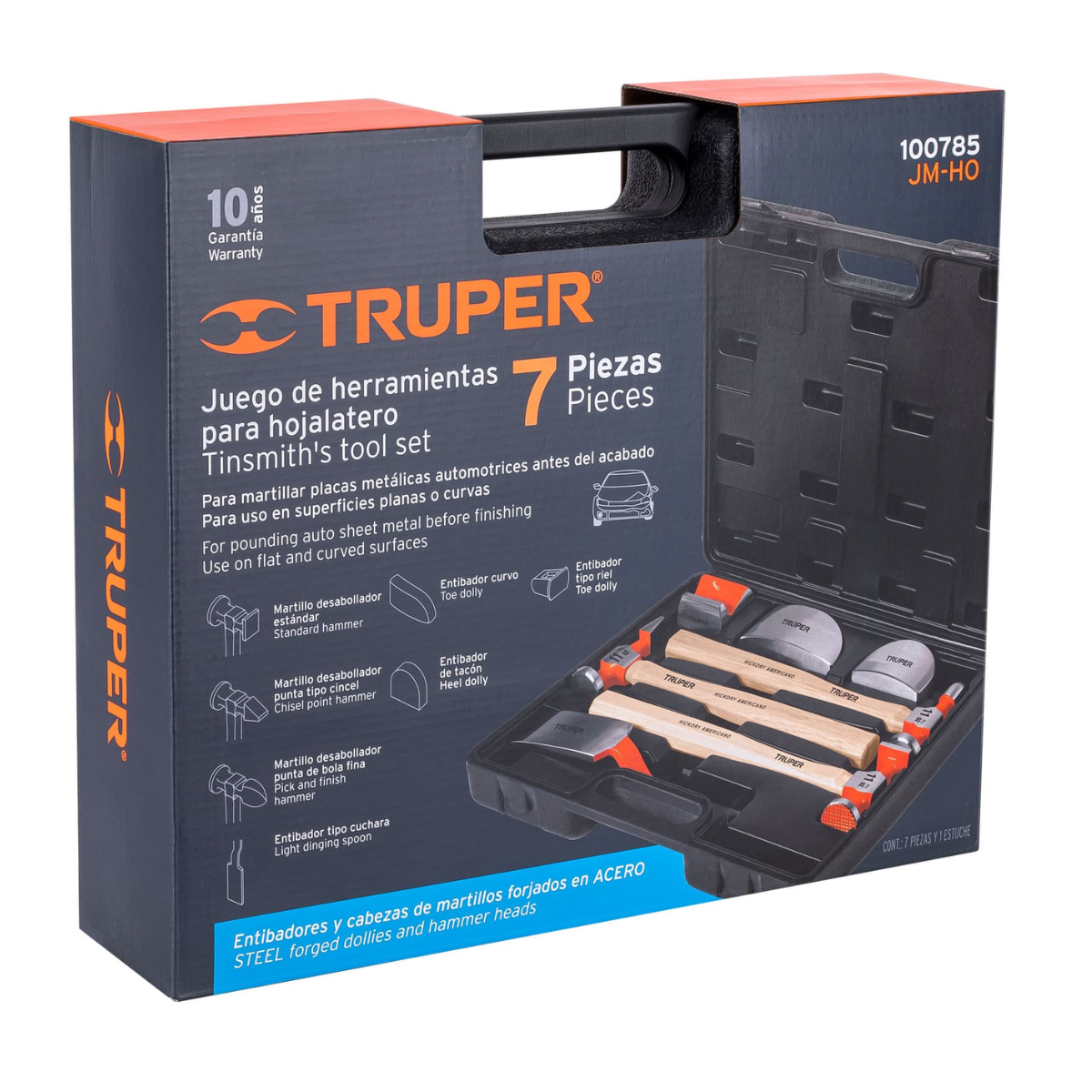 Juego 7 piezas de martillos y entibadores para hojalatero Clave JM-HO