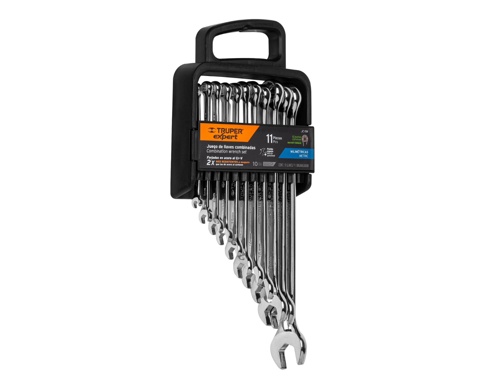 Juego de 11 llaves combinadas extralargas pulidas mm, modelo JC-11M ...