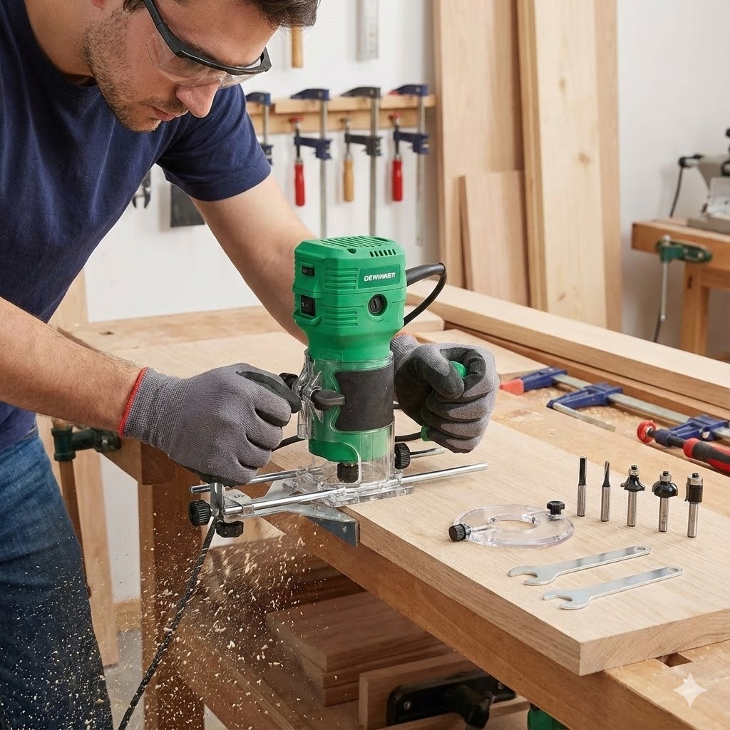 Router Eléctrico DEWINNER 1026 650 W | Fresadora para Madera con Ajuste ...