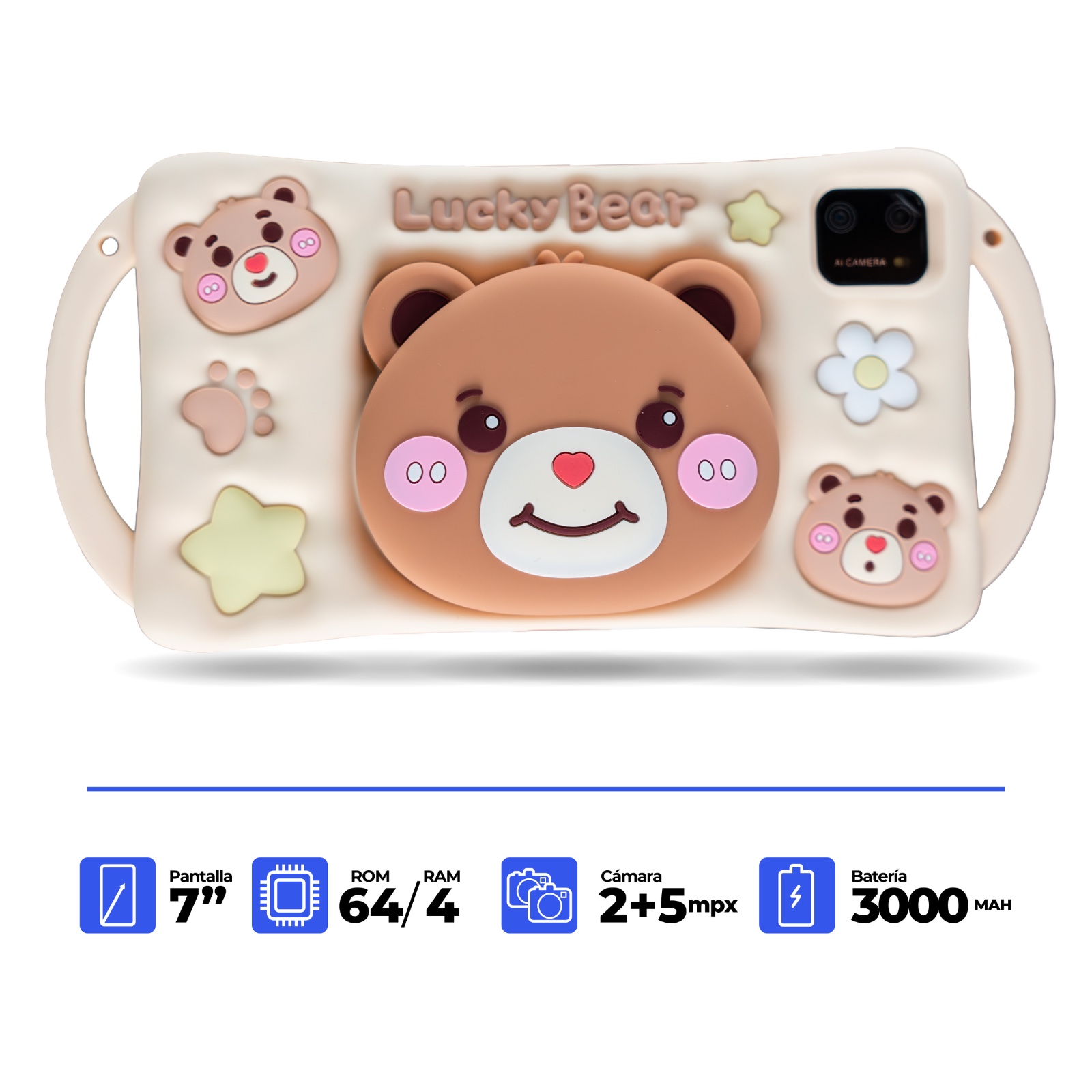 TABLET AMSCHEL K77 PARA NIÑOS 7" CAMARA 5 MP | Android 13 | 64 GB ...