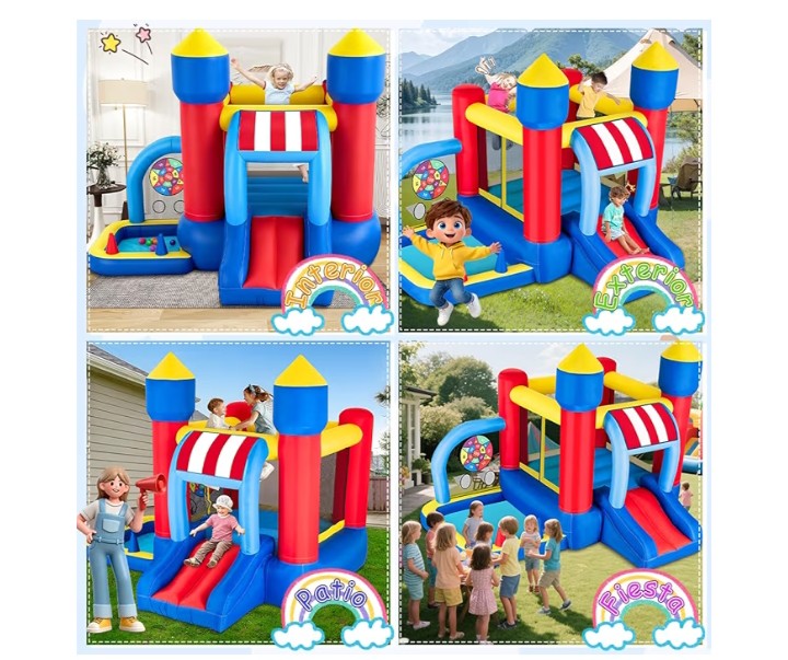 Brincolín inflable diversión sin límites con sopladora y accesorios