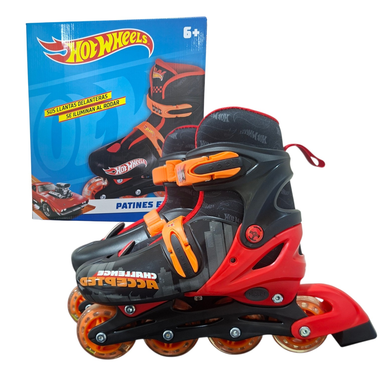 Patines En Linea Para Niños Hot Wheels 23-26cm Ajustables