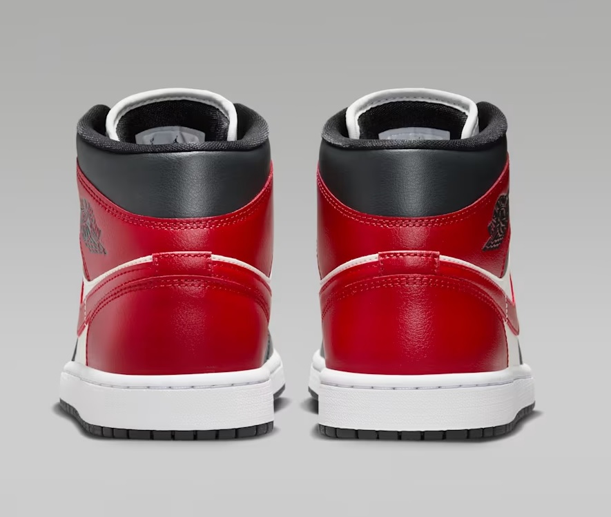 Tenis Air Jordan 1 Mid Blanco/negro/rojo Mujer Tallas #22 al #27