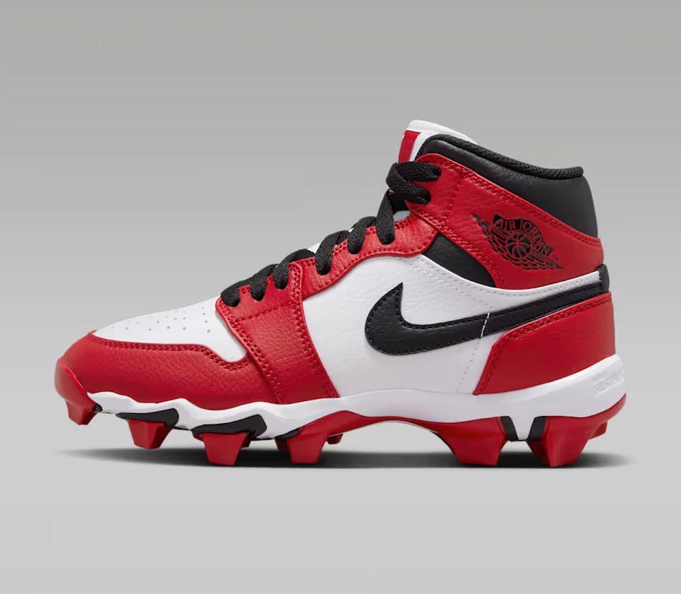 Tenis Jordan 1 Mid Blanco/rojo/negro Niños Tallas #16 al #24