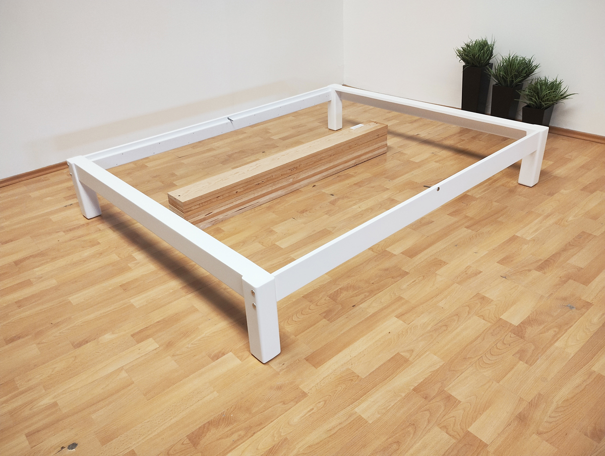 Base De Cama Para Cama Queen Size Tradicional Desarmable Laca Color Blanco