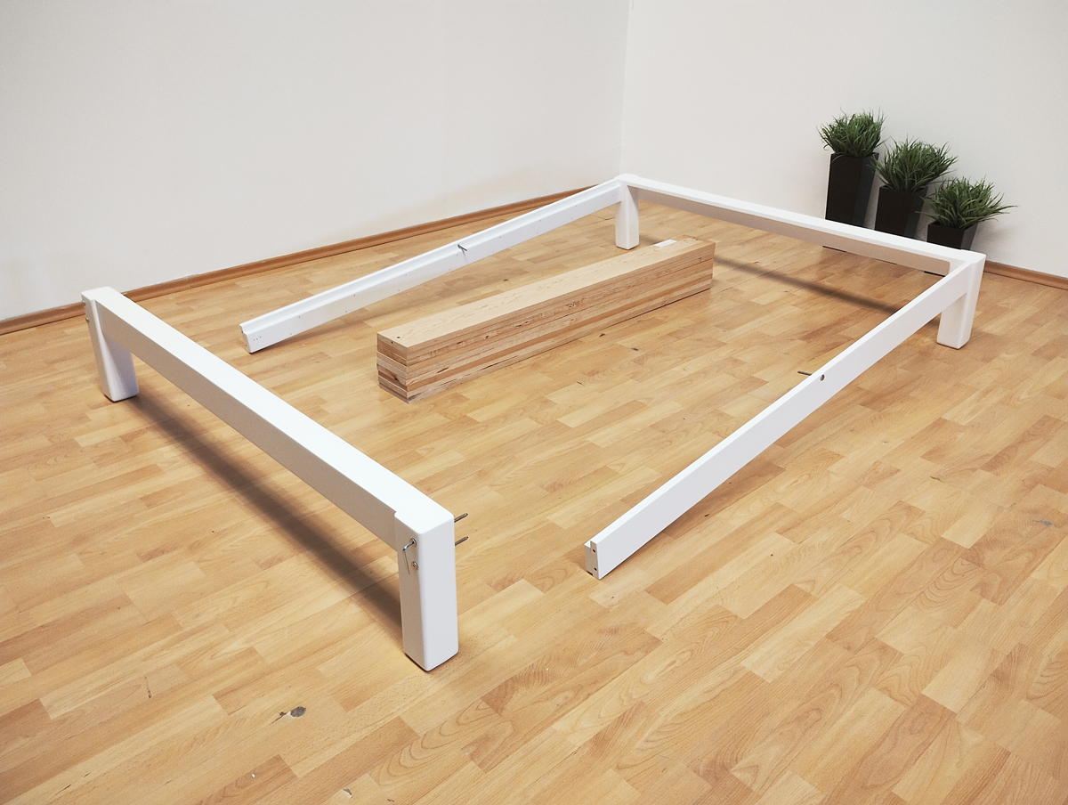 Base De Cama Para Cama Queen Size Tradicional Desarmable Laca Color Blanco