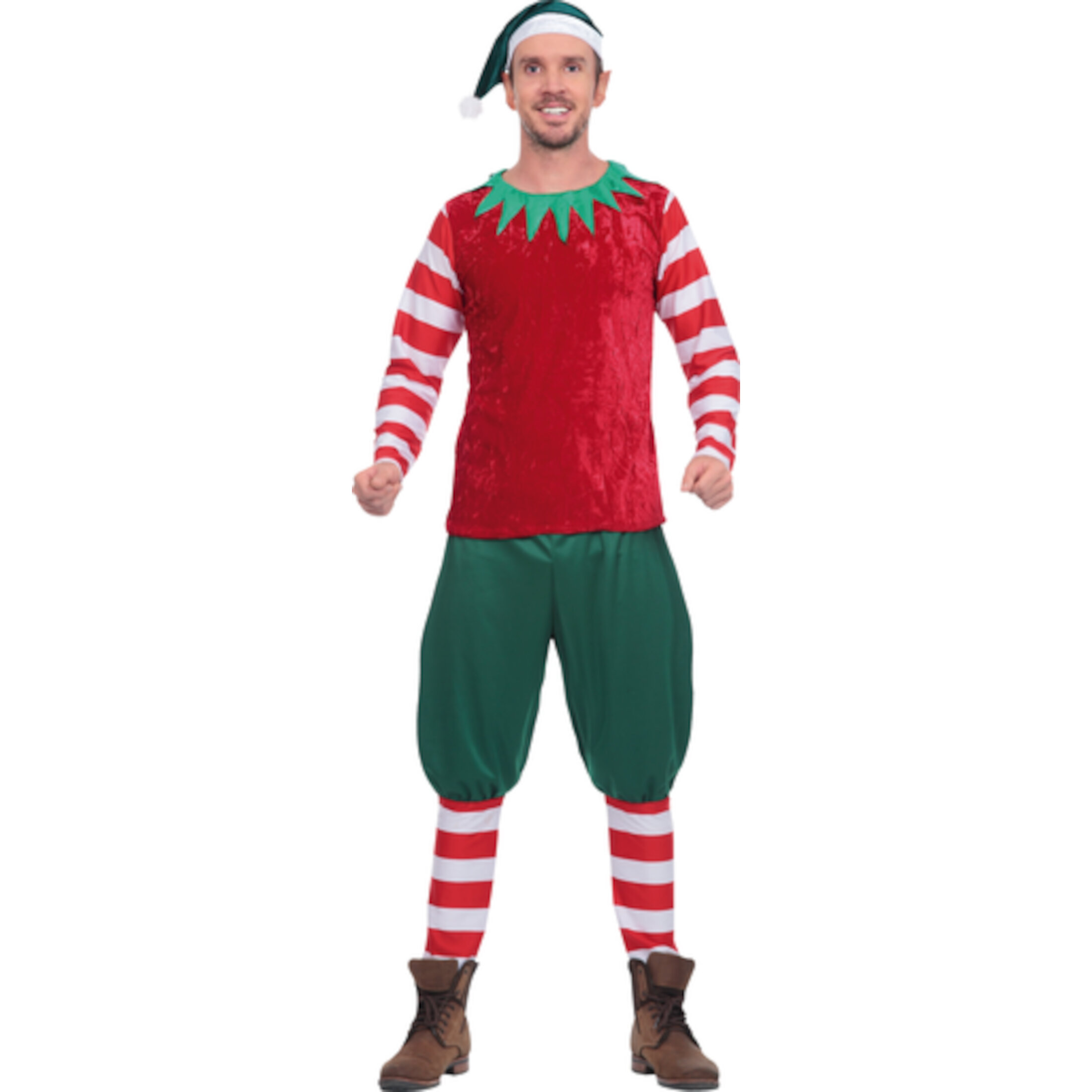 Disfraz Navideño De Duende Ayudante De Santa Disfraz Elfo Red Elf Traje ...