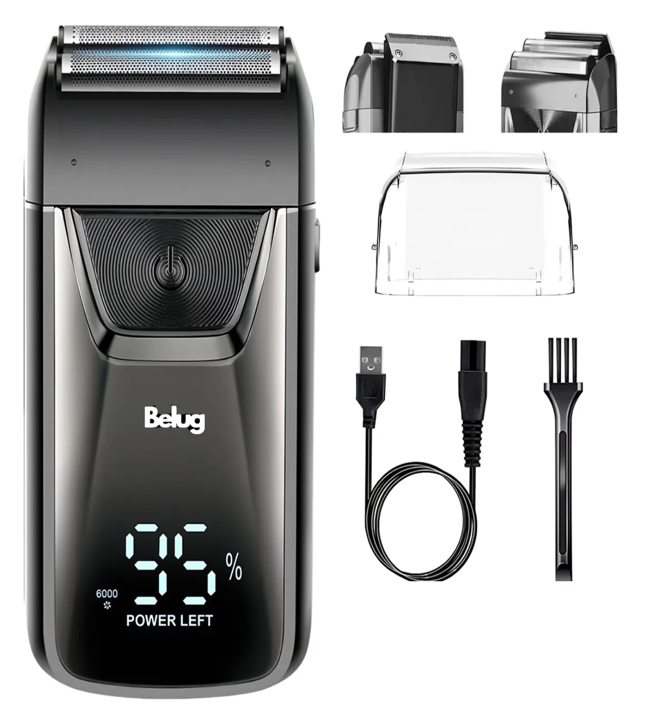 Rasuradora Eléctrica Recargable Afeitadora Para Barba negra