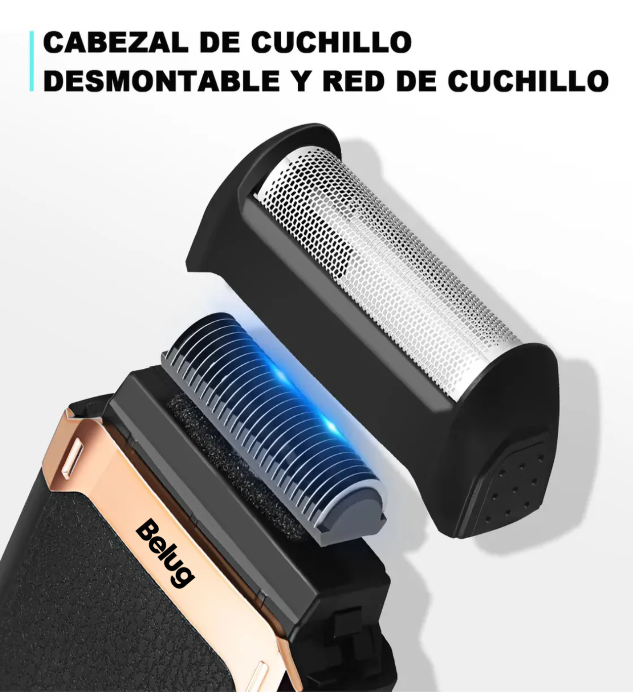 Rasuradora Eléctrica Barba Afeitadora Hombre Recargable Negro