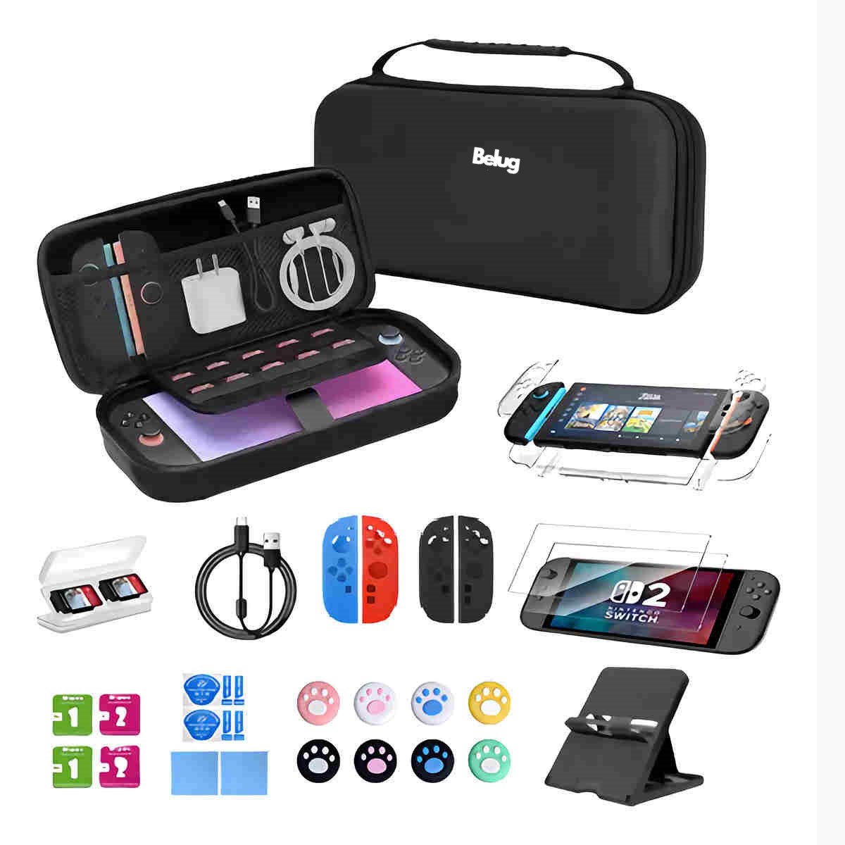 Estuche Kit De Accesorios Nintendo Switch 2, Funda De Viaje, Cable Usb ...