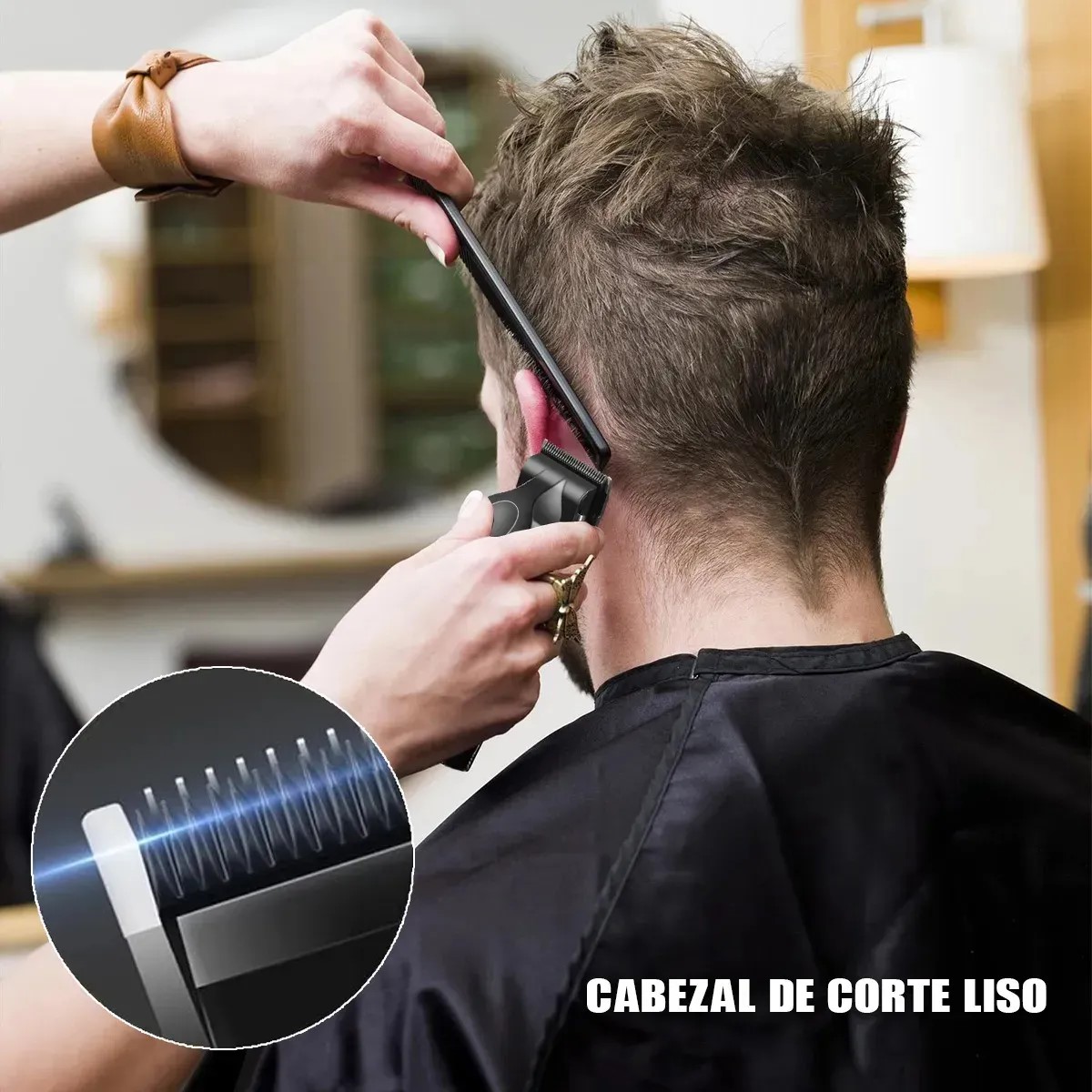 Kit De Cortadora De Pelo T-389 Azul Negro