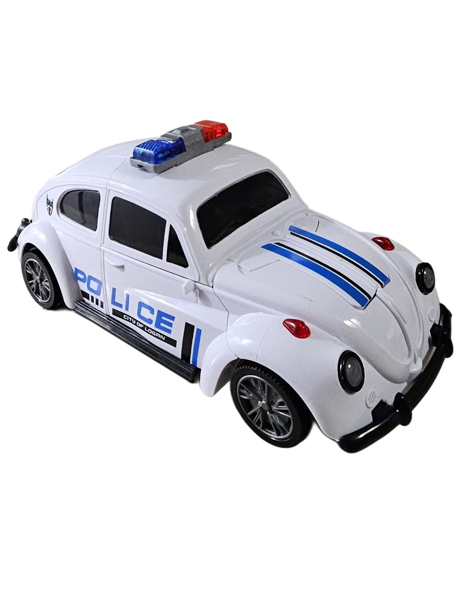Carro De Pilas Transformable Con Vapor, Luz Y Sonido, Police Vocho