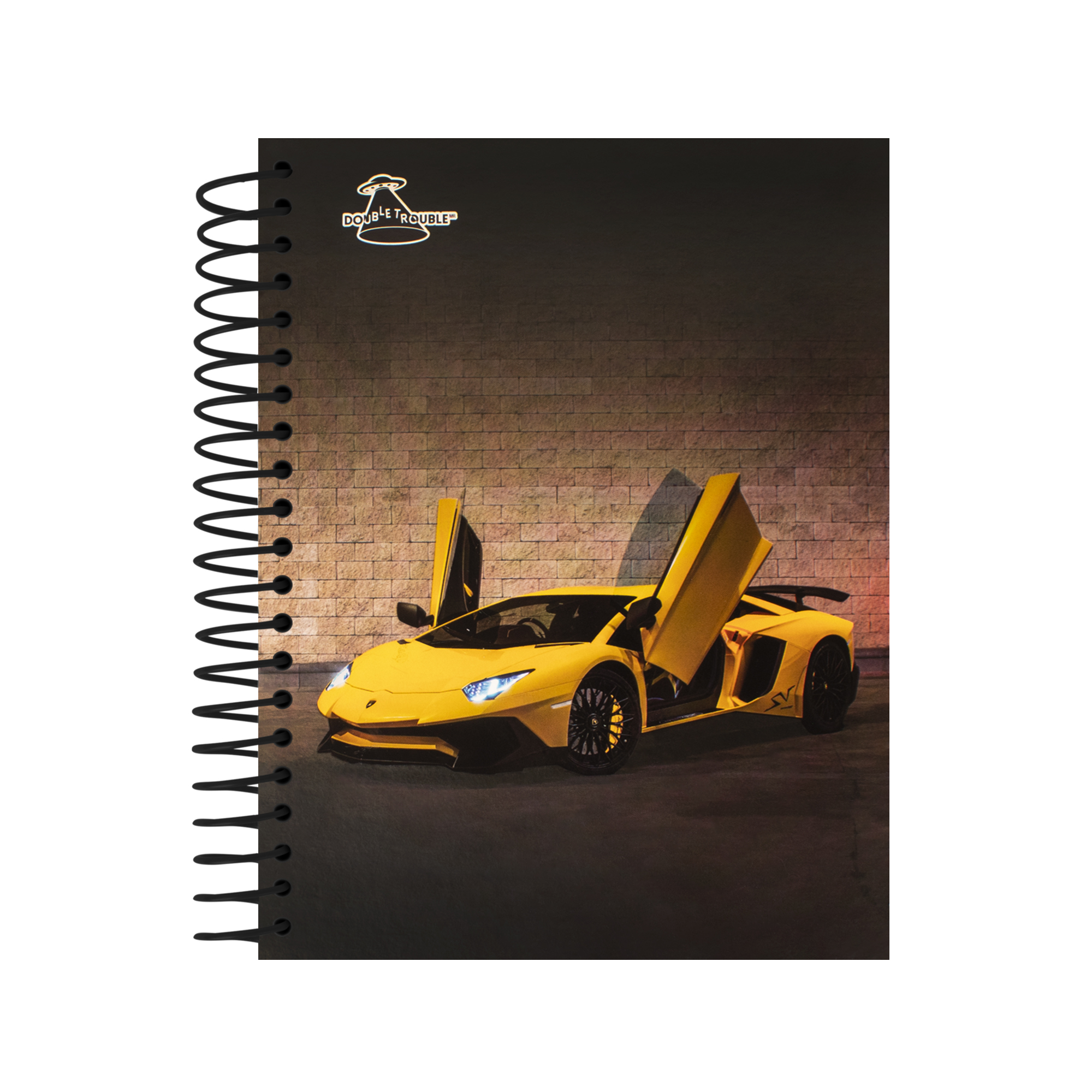 Cuaderno Libreta Profesional 200 Hojas Pasta Dura Cuadro Chico Lamborghini