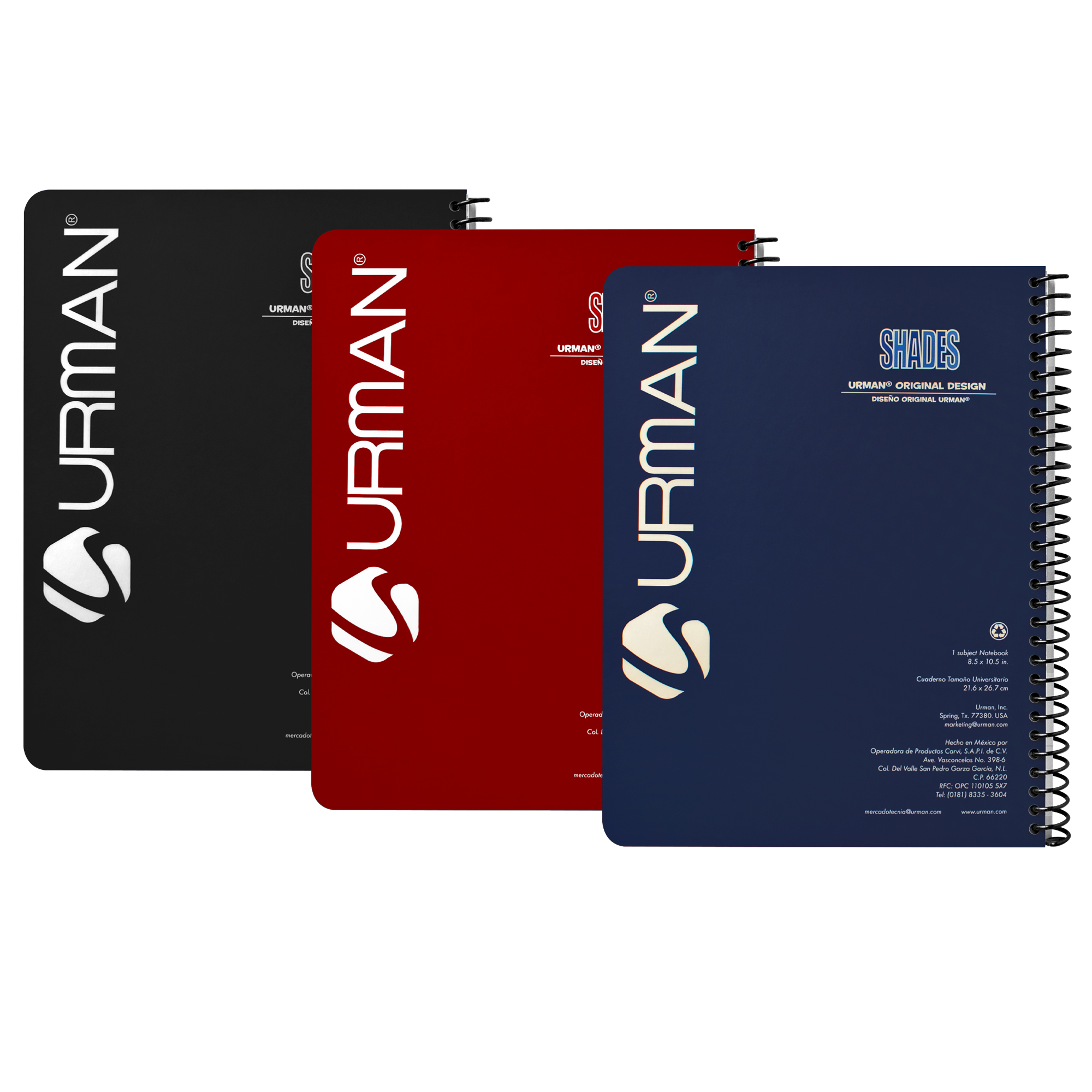 Cuaderno profesional kit Mixto 3 piezas Urman Raya Cuadro Grande y ...