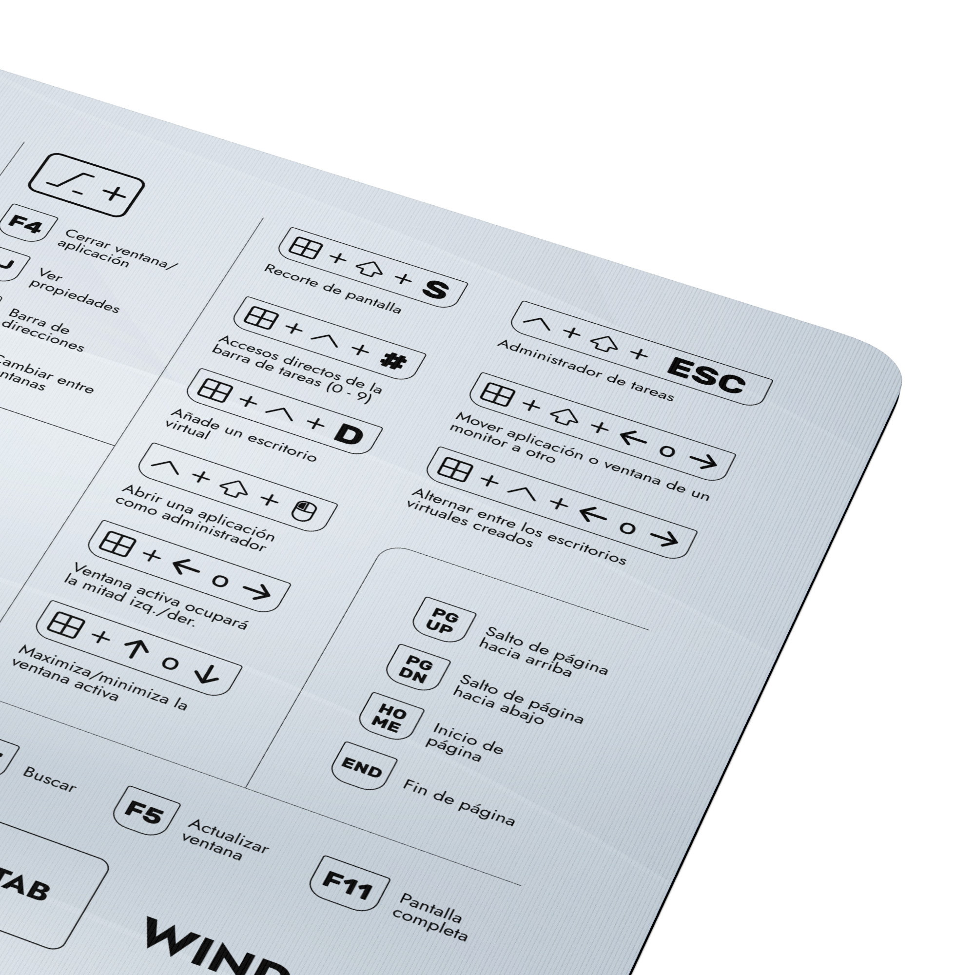 Mousepad ATAJOS WORD CLARO 18×22 cm Tapete Antideslizante Alfombrilla ...