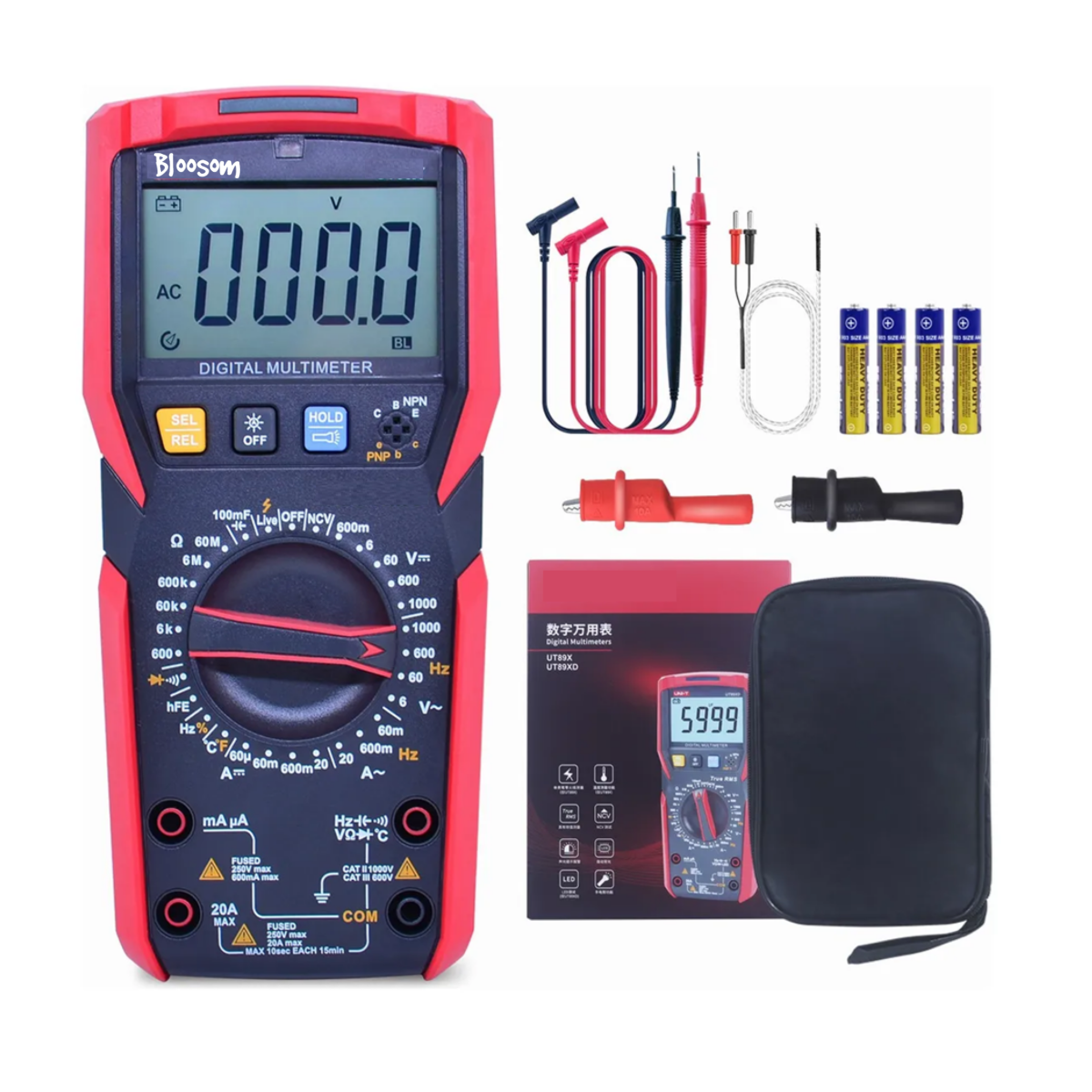 Multímetro Digital Uni-t Ut89x 6000 Cuentas Manual, Rojo