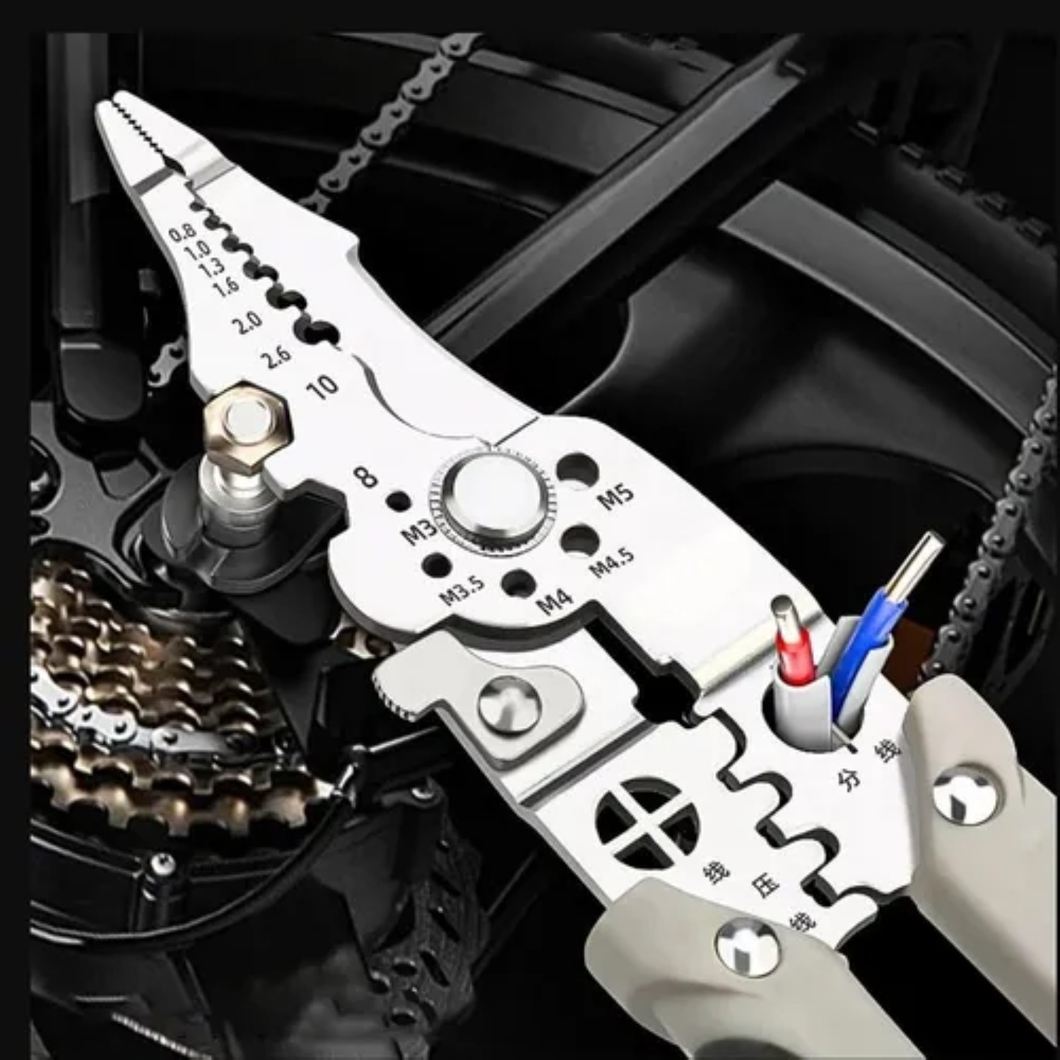 Pinzas Pelacables De Electricista Multifuncional 10 En 1 Gris