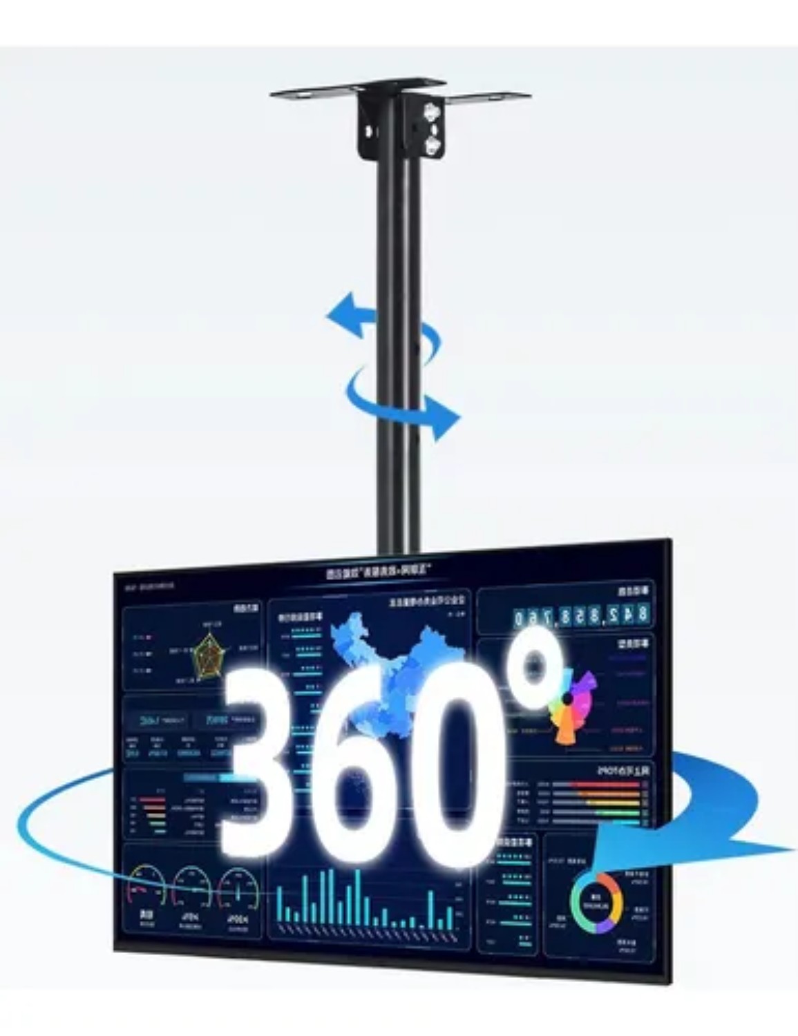 Soporte De Techo Para Tv Monitor 32 A 80 Pulgadas Máx 45kg Negro